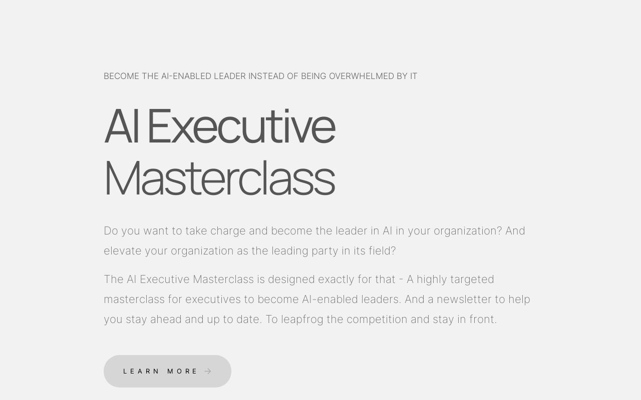 AI Executive Masterclass